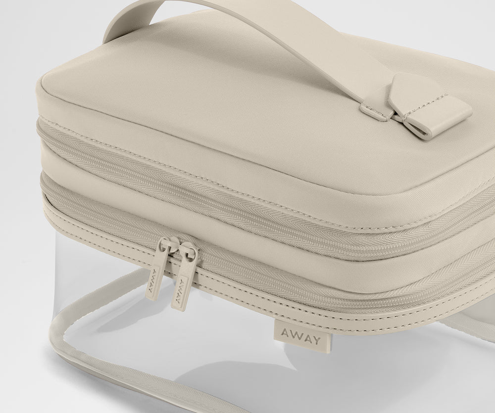 Clear Cosmetic Case in Salt White | Away: Built for modern travel