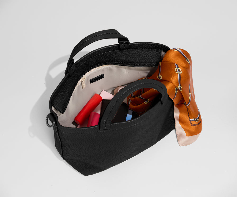 The Leather Crossbody in Jet Black | Away