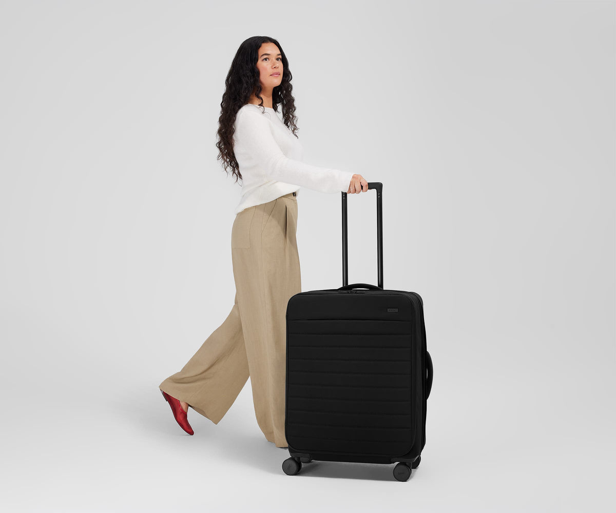Jet Black Medium Soft Shell Suitcases: Checked Luggage | Away